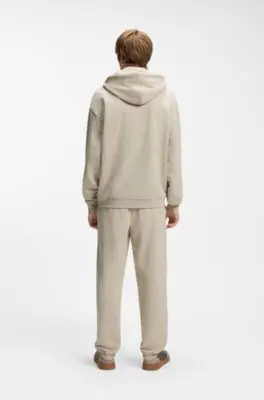 Hugo Relaxed-fit Cotton Terry Hoodie With Wide-set Logo