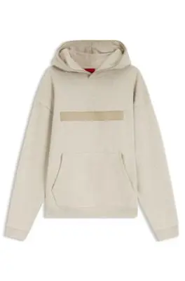 Hugo Relaxed-fit Cotton Terry Hoodie With Wide-set Logo
