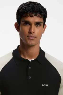 BOSS Active Color-blocked Knit Polo