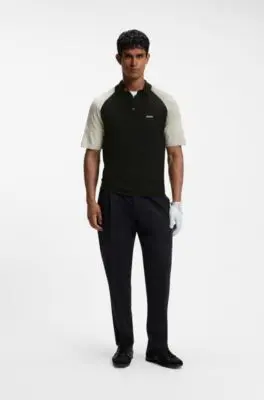 BOSS Active Color-blocked Knit Polo