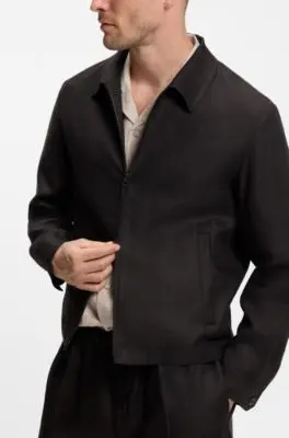 BOSS By Beckham Relaxed-fit Linen Jacket