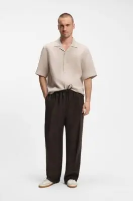 BOSS By Beckham Relaxed-fit Linen Pants