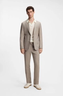 BOSS By Beckham Virgin Wool Knit Sweater - White