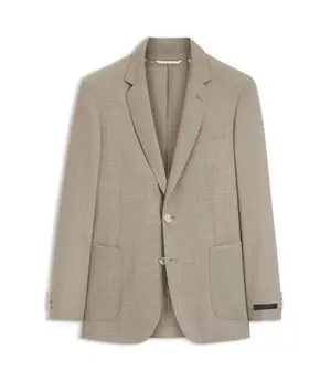 BOSS By Beckham Slim-fit Suit Jacket In Virgin Wool - Light Beige