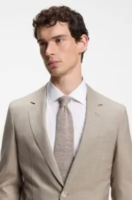 BOSS By Beckham Slim-fit Suit Jacket In Virgin Wool