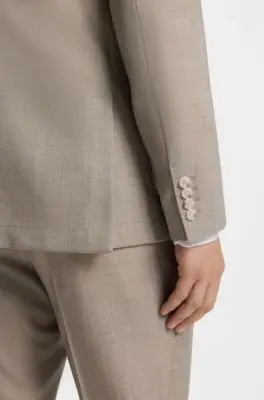 BOSS By Beckham Slim-fit Suit Jacket In Virgin Wool