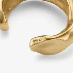 JIMMY CHOO Textured Bracelet Gold Finish Metal Textured Bracelet