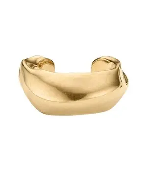 JIMMY CHOO Textured Gold Finish Metal Cuff Bracelet - Silver