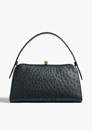 Khaite Cate Ostrich Top-handle Bag