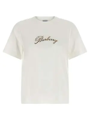 Burberry Frankie T-shirt With Chain Stitch Logo - White