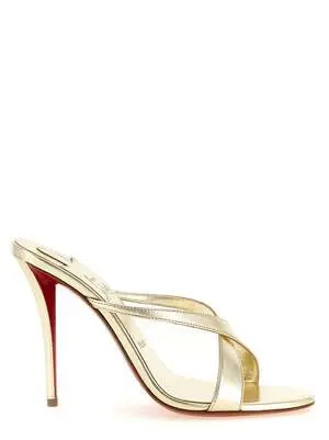 CHRISTIAN LOUBOUTIN Mulazee Cross Mules - Gold