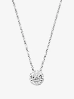 Michael Kors Pavé Logo Pendant Necklace
