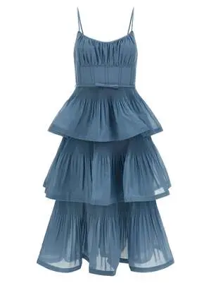 Zimmermann Pleated Tiered Midi' Dress