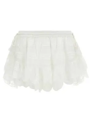 Isabel Marant Étoile Puria' Cotton Shorts With Ruffles And Lace - White