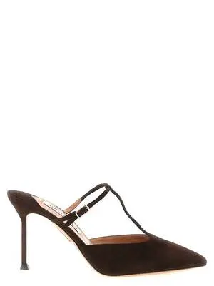 AQUAZZURA Sorbonne Mules - Brown