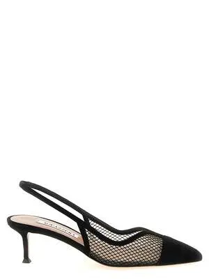 AQUAZZURA Gia Mesh' Slingback - Black