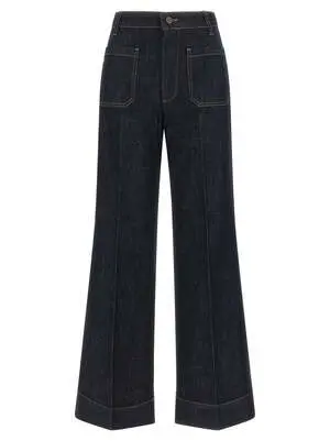 Victoria Beckham Alina Wide Leg Jeans - Blue