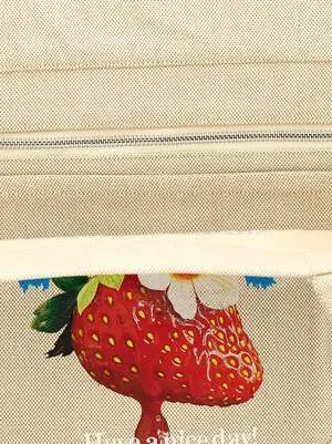 GANNI Medium Strawberry Cotton Shopping Bag - Cream