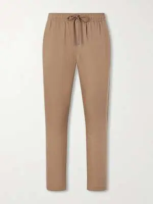 Onia Straight-leg Linen And Lyocell-blend Trousers - Brown