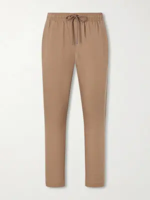Onia Straight-leg Linen And Lyocell-blend Trousers - Brown