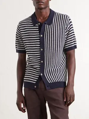 Onia Striped Knitted Linen Shirt