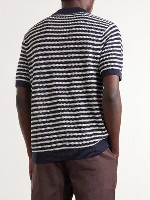 Onia Striped Knitted Linen Shirt