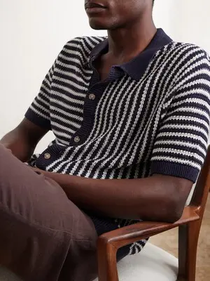 Onia Striped Knitted Linen Shirt