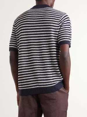 Onia Striped Knitted Linen Shirt