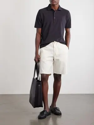Frescobol Carioca Luca Cotton-piqué Polo Shirt - Black