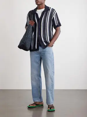 Frescobol Carioca Pinto Crocheted Cotton Shirt