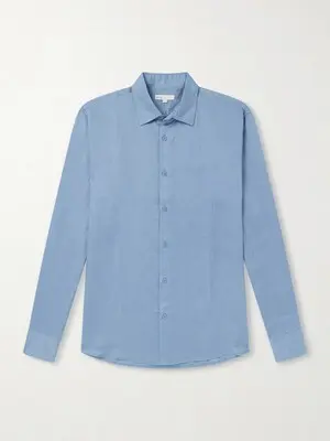 Onia Linen And Lyocell-blend Shirt - Blue