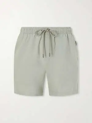 Onia Straight-leg Linen And Lyocell-blend Shorts - Green