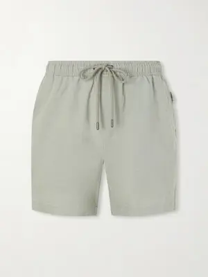Onia Straight-leg Linen And Lyocell-blend Shorts - Green
