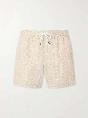 Fedeli Madeira Printed Straight-leg Swim Shorts - Orange