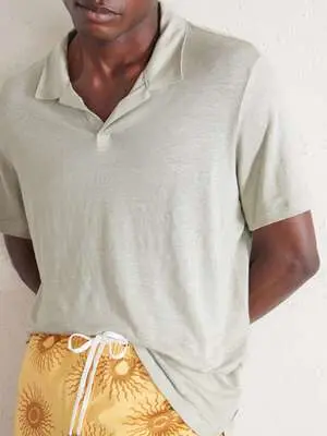 Onia Shaun Linen-blend Polo Shirt