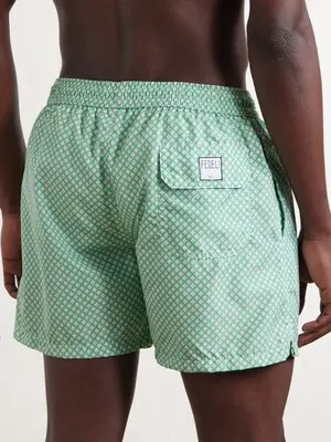 Fedeli Straight-leg Printed Swim Shorts - Green