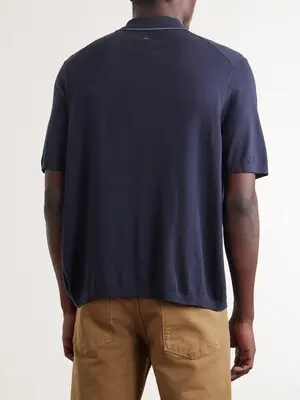 Rag & Bone Conrad Cotton And Silk-blend Polo Shirt