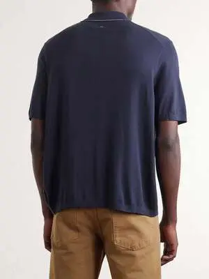 Rag & Bone Conrad Cotton And Silk-blend Polo Shirt