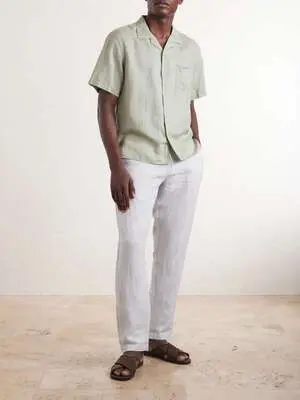 Onia Convertible-collar Linen And Lyocell-blend Shirt