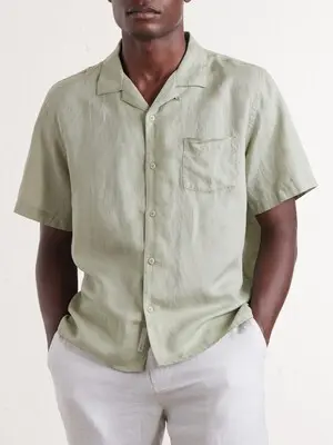 Onia Convertible-collar Linen And Lyocell-blend Shirt