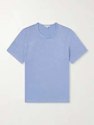 Onia Linen-blend Jersey T-shirt - Blue