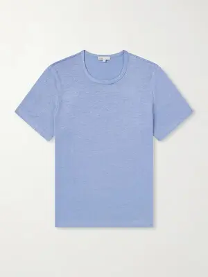 Onia Linen-blend Jersey T-shirt - Blue