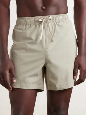 Onia Land To Water Straight-leg Mid-length Swim Shorts - Green