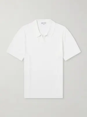 Onia Cotton-blend Terry Polo Shirt - Neutrals