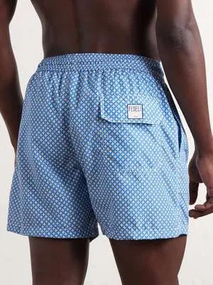 Fedeli Madeira Straight-leg Mid-length Printed Swim Shorts