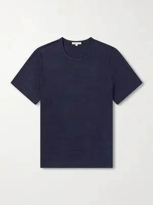 Onia Linen-blend T-shirt - Blue