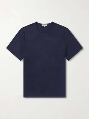 Onia Linen-blend T-shirt - Navy
