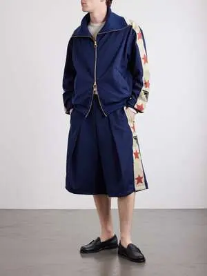 Kapital Kome-kome Straight-leg Satin-jersey Shorts