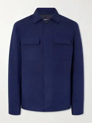 Eleventy Lyocell And Linen-blend Shirt - Blue
