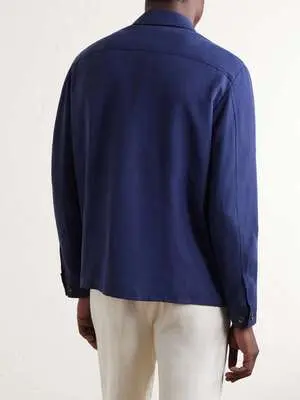 Eleventy Lyocell And Linen-blend Shirt